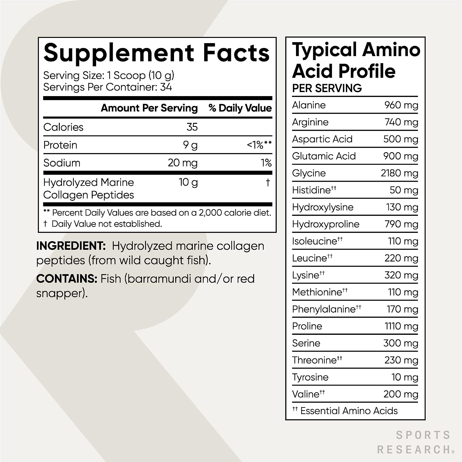 Marine Collagen Peptides Powder (sports Research) - Sourced from Wild ...