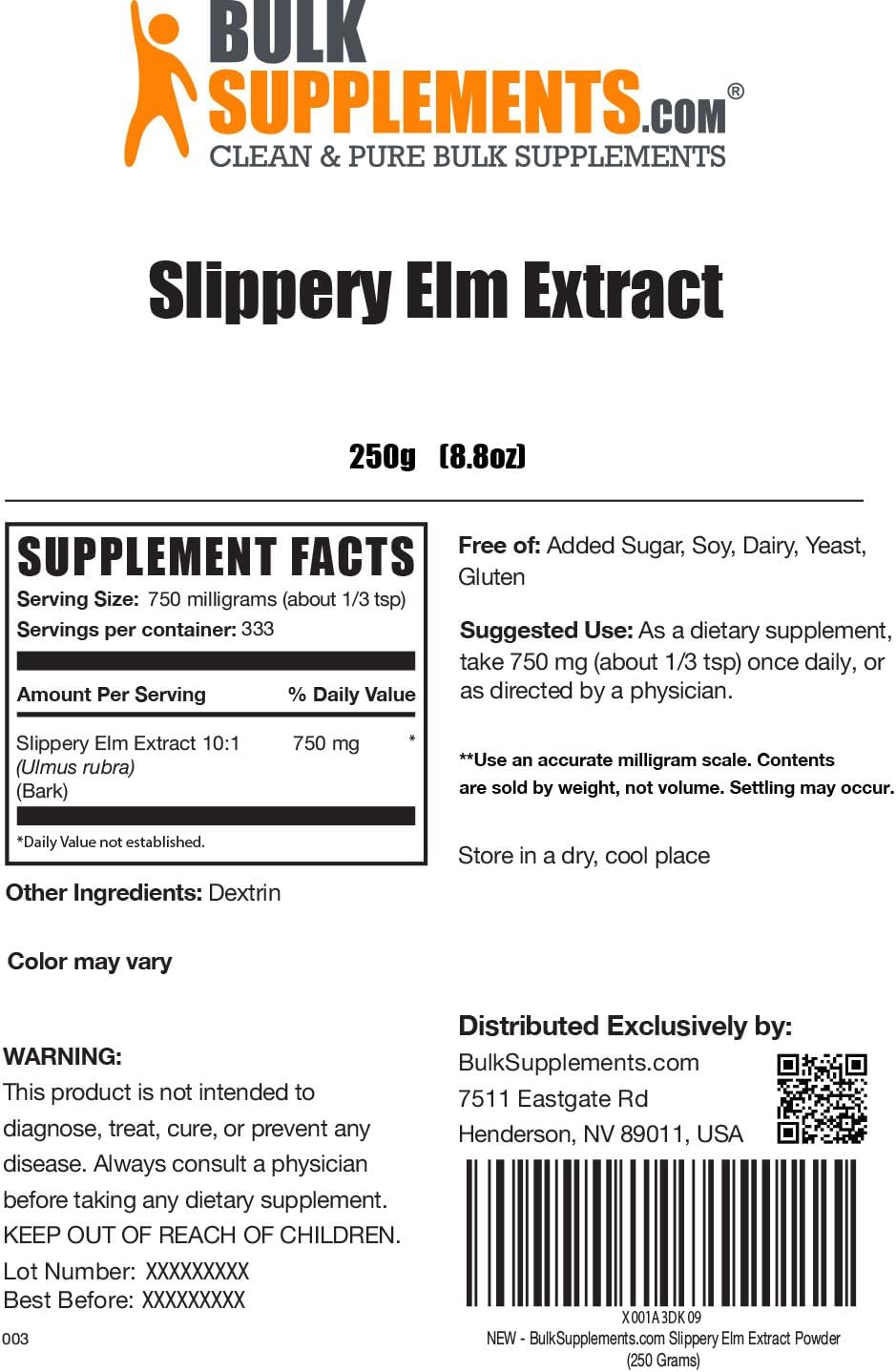 slipery elm powder ingredients